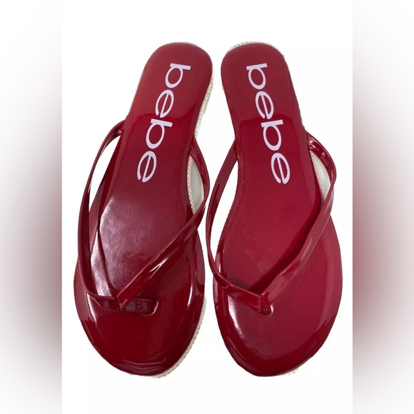 bebe | Shoes | Womens Bebe Red Thong Sandals | Poshmark